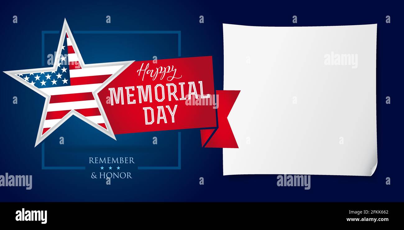 Happy Memorial Day USA creative banner. Isolated abstract graphic ...