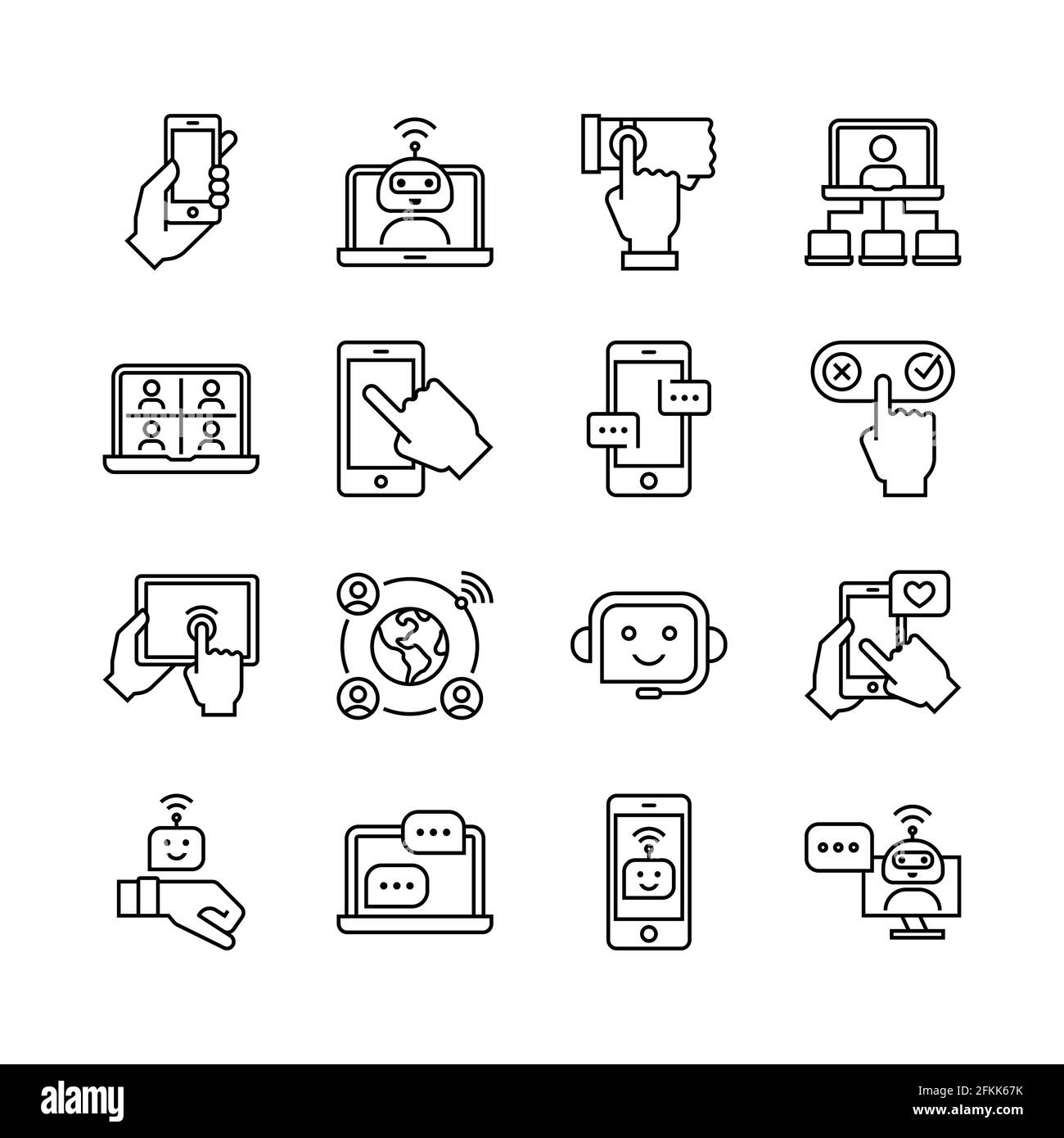 Communication smart technologies icons Stock Vector Image & Art - Alamy