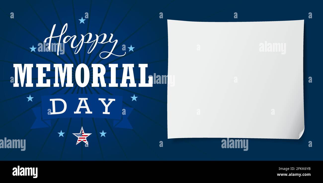 Happy Memorial Day USA creative banner. Isolated abstract graphic ...