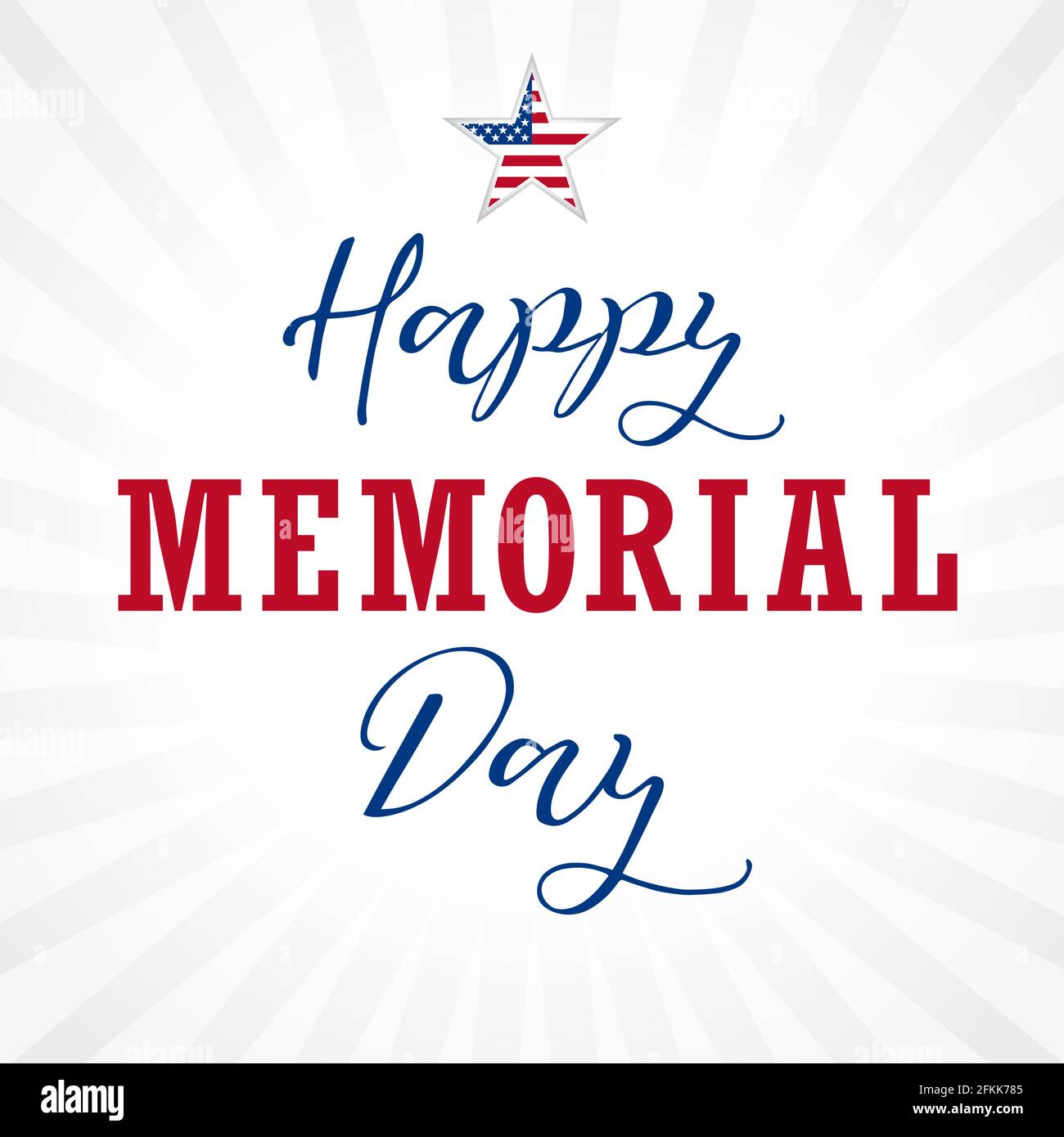 Happy Memorial Day USA square shape card. Isolated abstract graphic ...