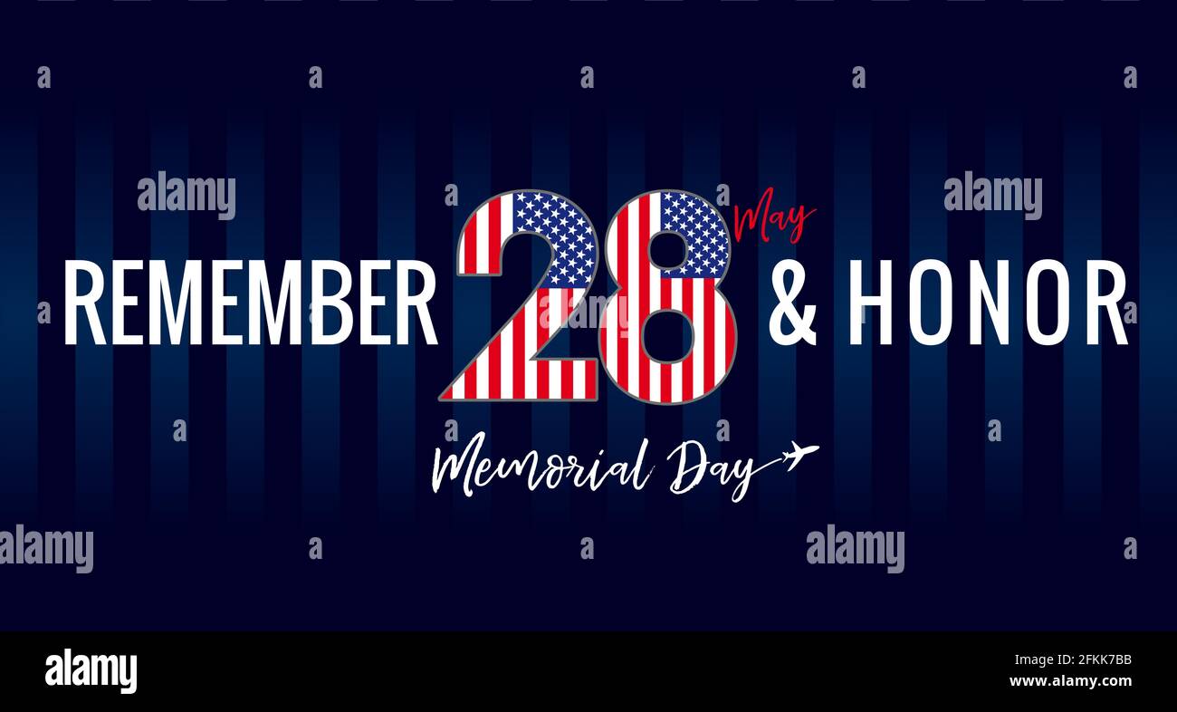 Happy Memorial Day USA horizontal banner. Isolated abstract graphic ...