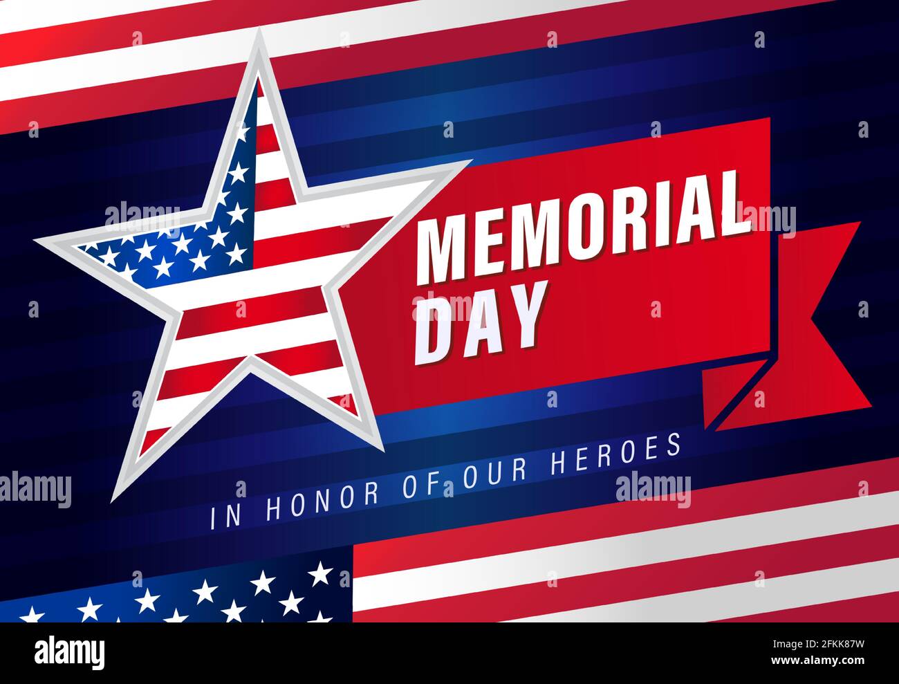 Happy Memorial Day USA square banner. Isolated abstract graphic design ...