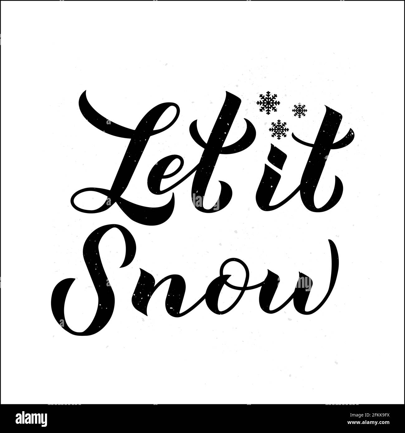 Let is snow calligraphy hand lettering. Christmas, Happy New Year and ...