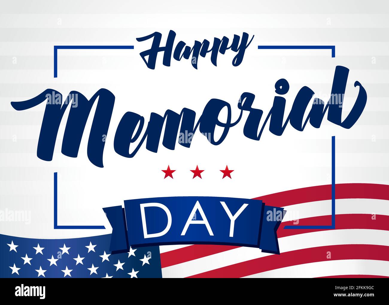 Happy Memorial Day USA horizontal banner. Isolated abstract graphic ...