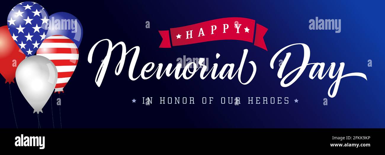Happy Memorial Day USA horizontal banner. Isolated abstract graphic ...