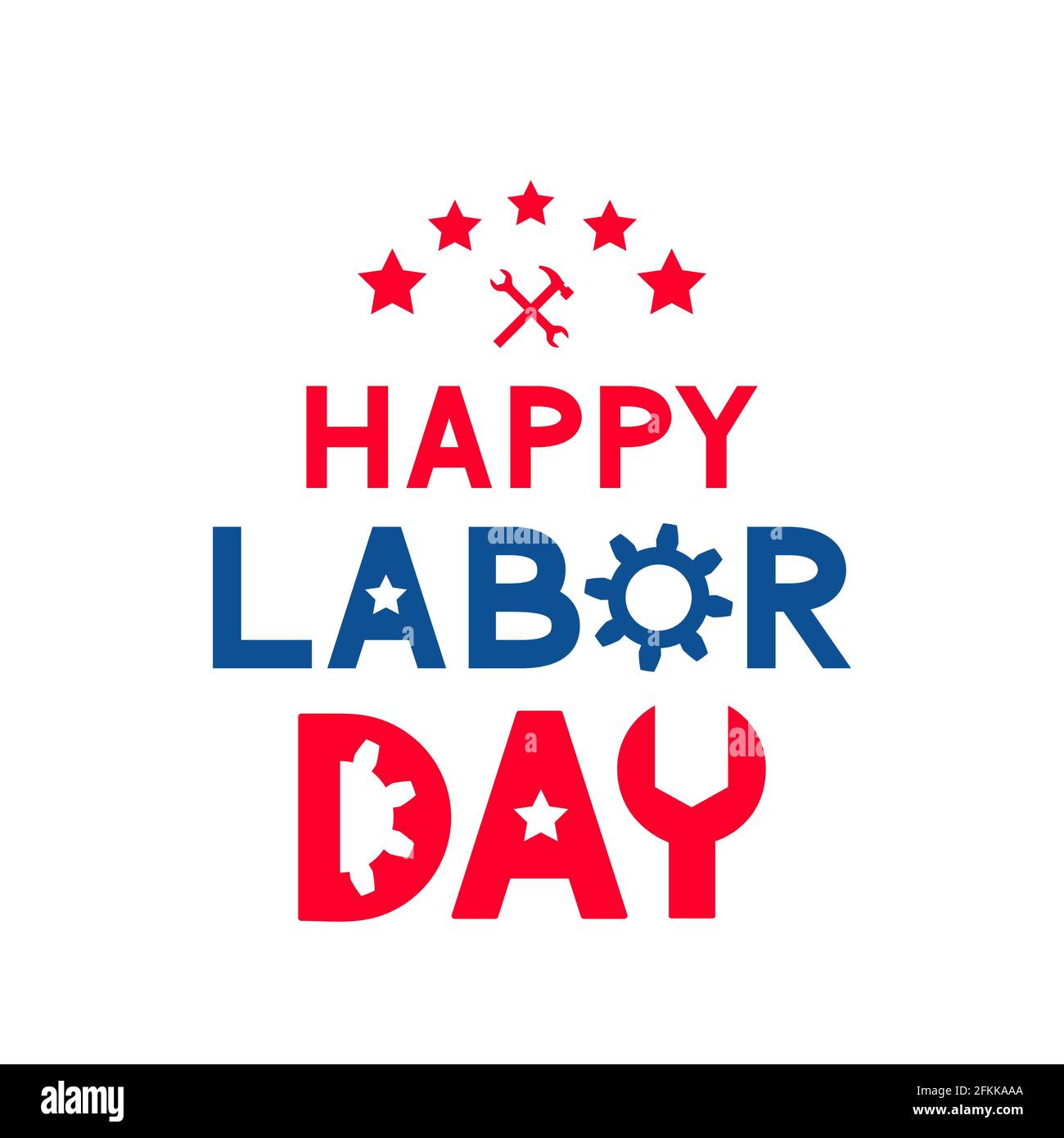Happy Labor Day calligraphy hand lettering isolated on white. Easy to ...