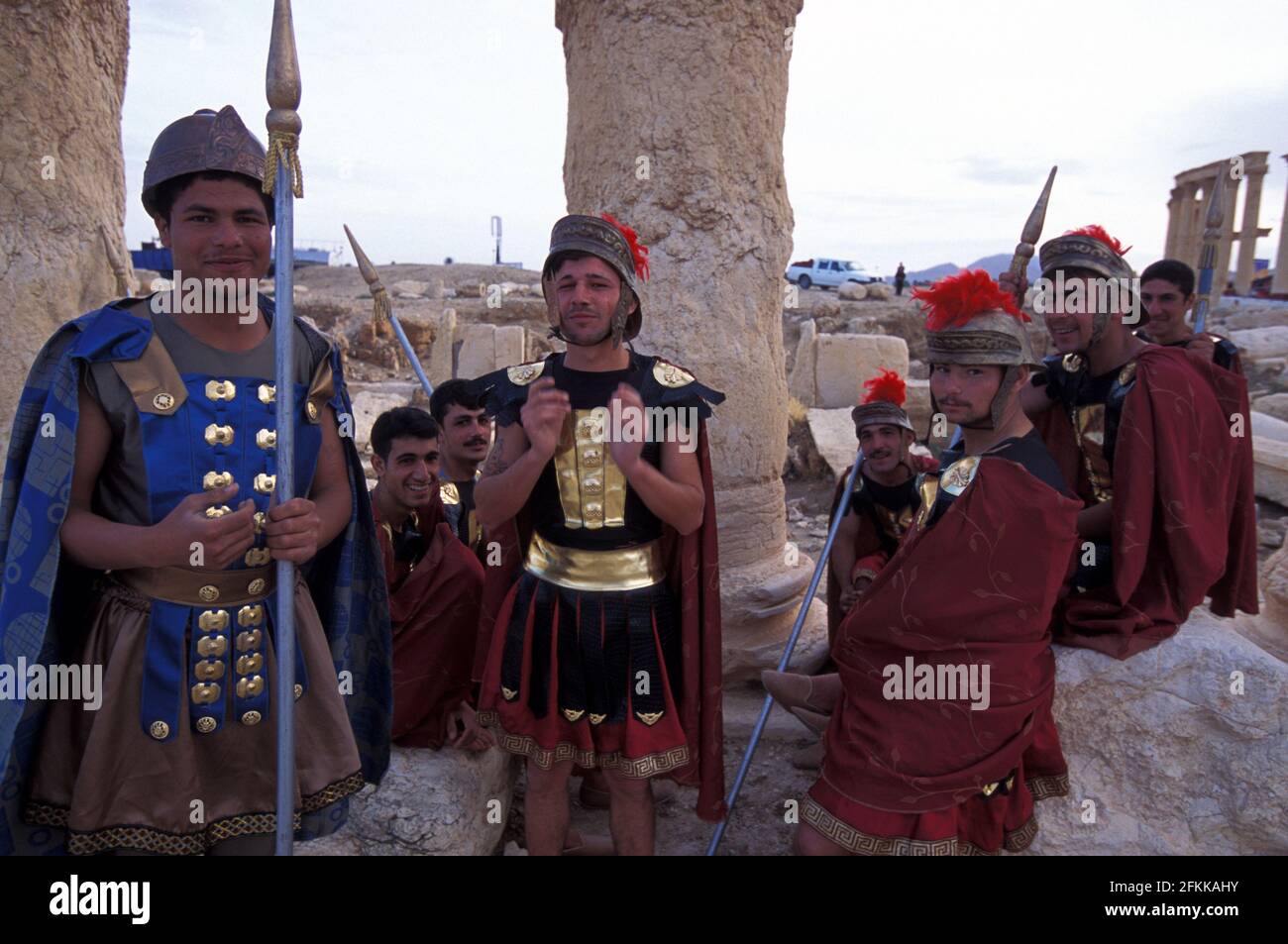 Syrians dressed as Roman in the ancient Aramaic city of Palmyra. Syria ...