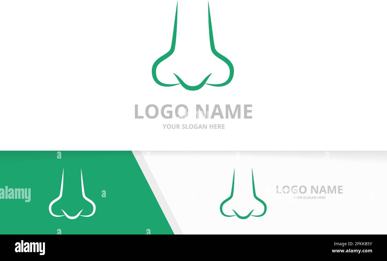 Human nose logo combination. ENT clinic logotype design template Stock ...