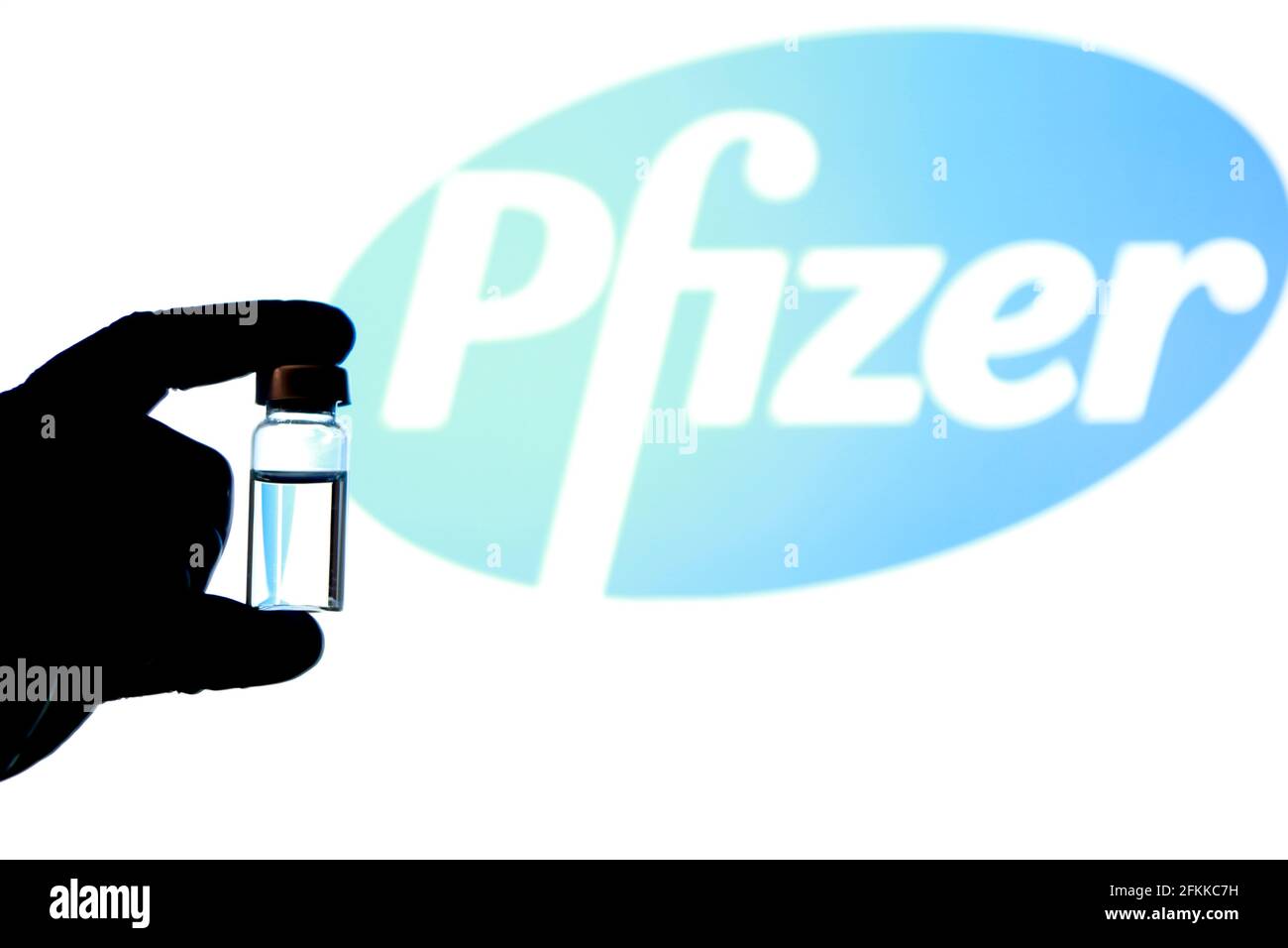 Madrid, Spain- May 2, 2021: Hand holding vial with covid-19 vaccine and ...