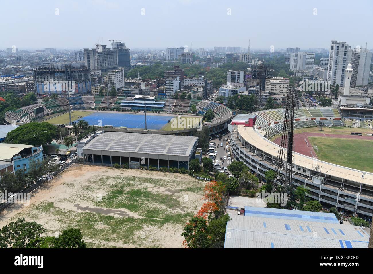 Dhaka, Bangladesh. 02nd May, 2021. Aerial view of Motijheel Bangabandhu ...
