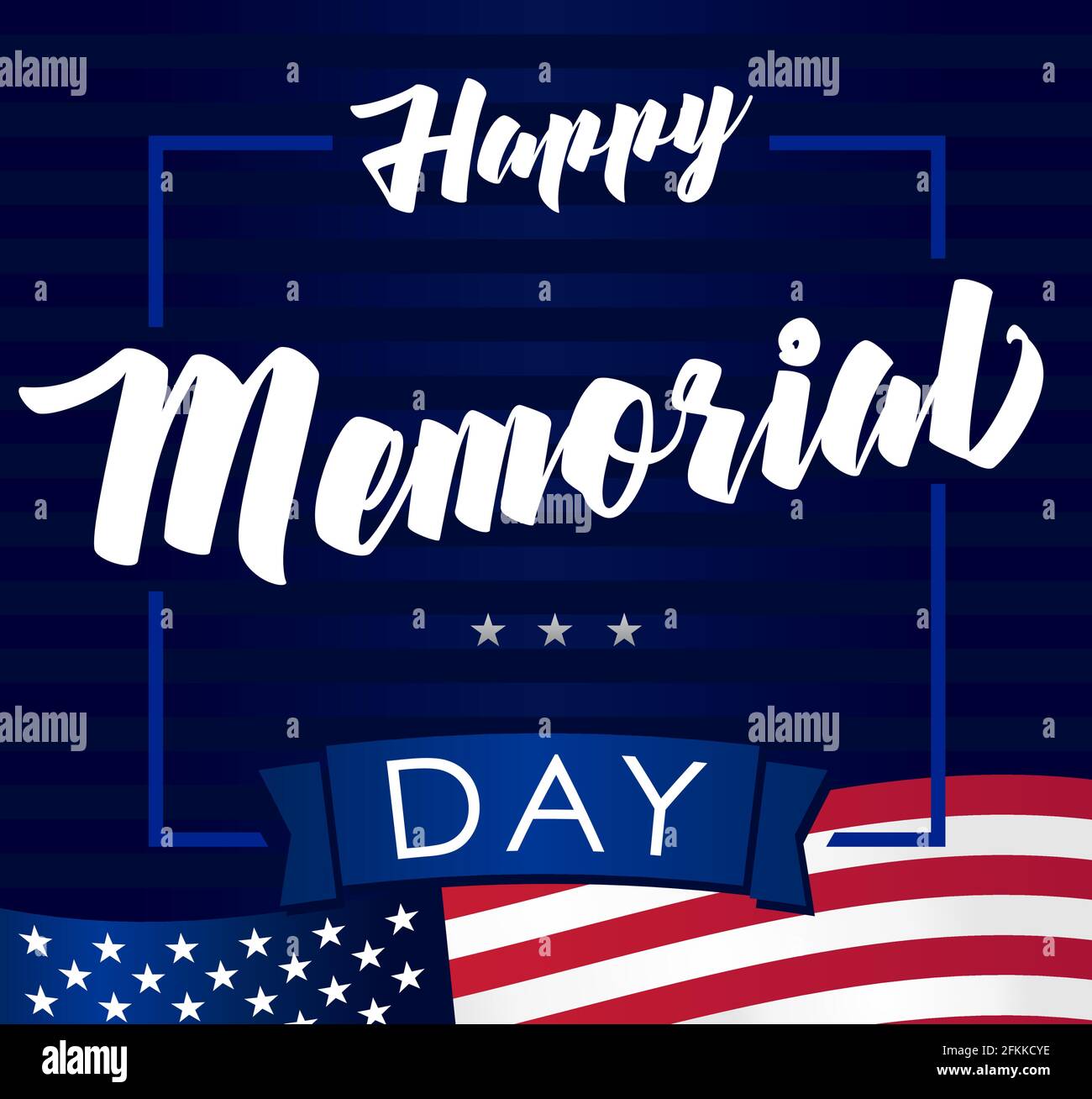 Happy Memorial Day USA square shape card. Isolated abstract graphic ...