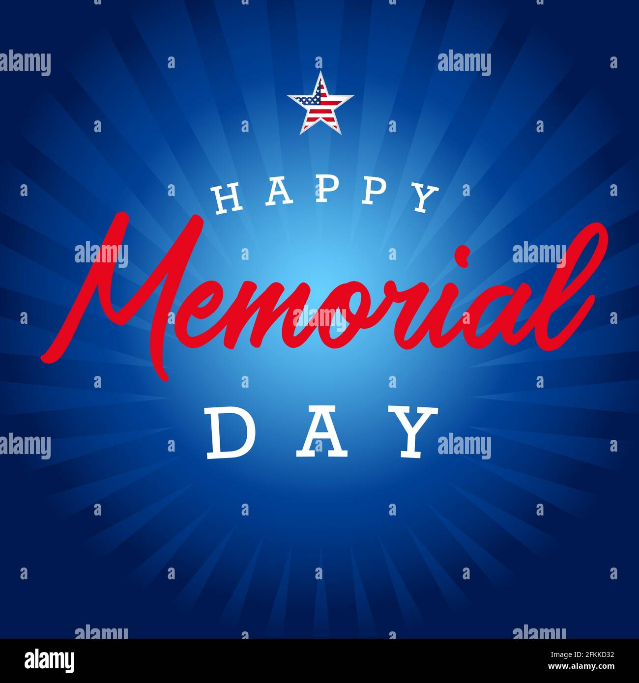 Happy Memorial Day USA square shape card. Isolated abstract graphic ...