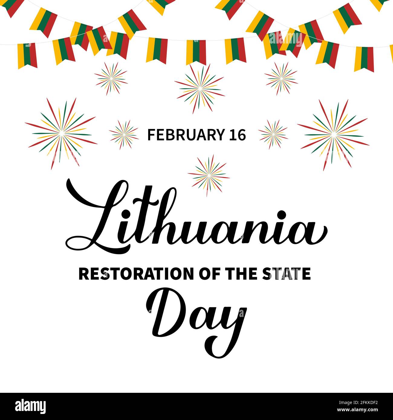 Lithuania Restoration of the State Day calligraphy hand lettering ...