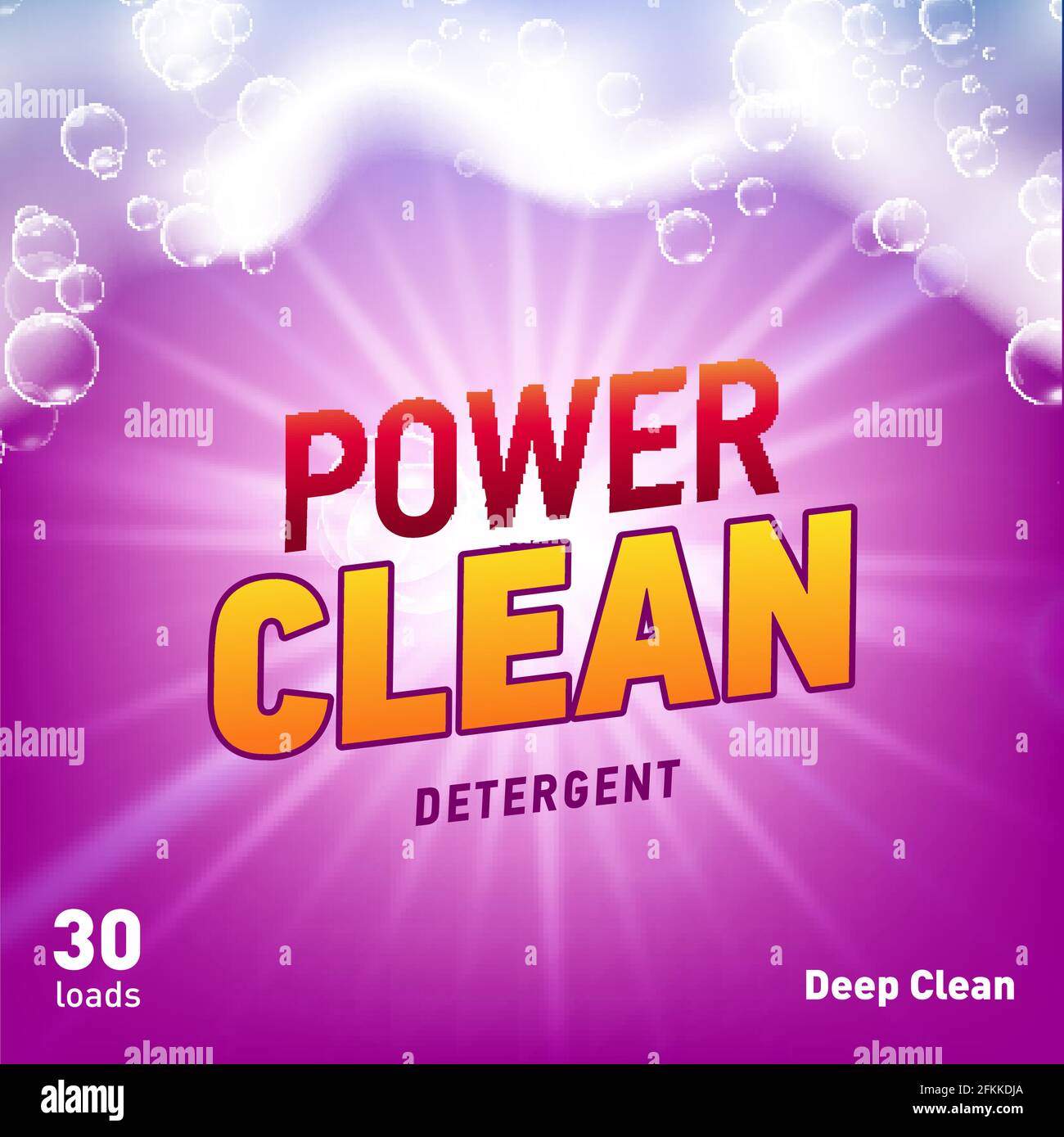 Detergent package design template with lens flare and realistic soap ...