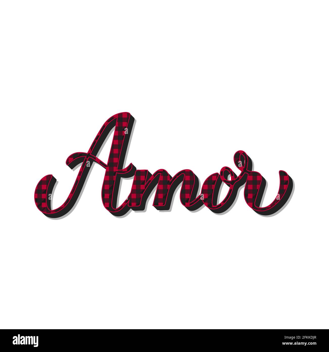 Amor calligraphy hand lettering. Love inscription in Spanish. Red ...