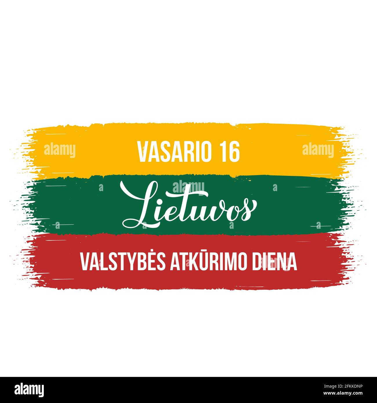 Lithuania Restoration of the State Day. Lithuanian inscription ...