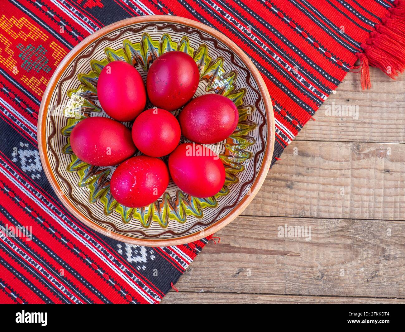 orthodox easter red eggs on a traditional red cloth Stock Photo - Alamy