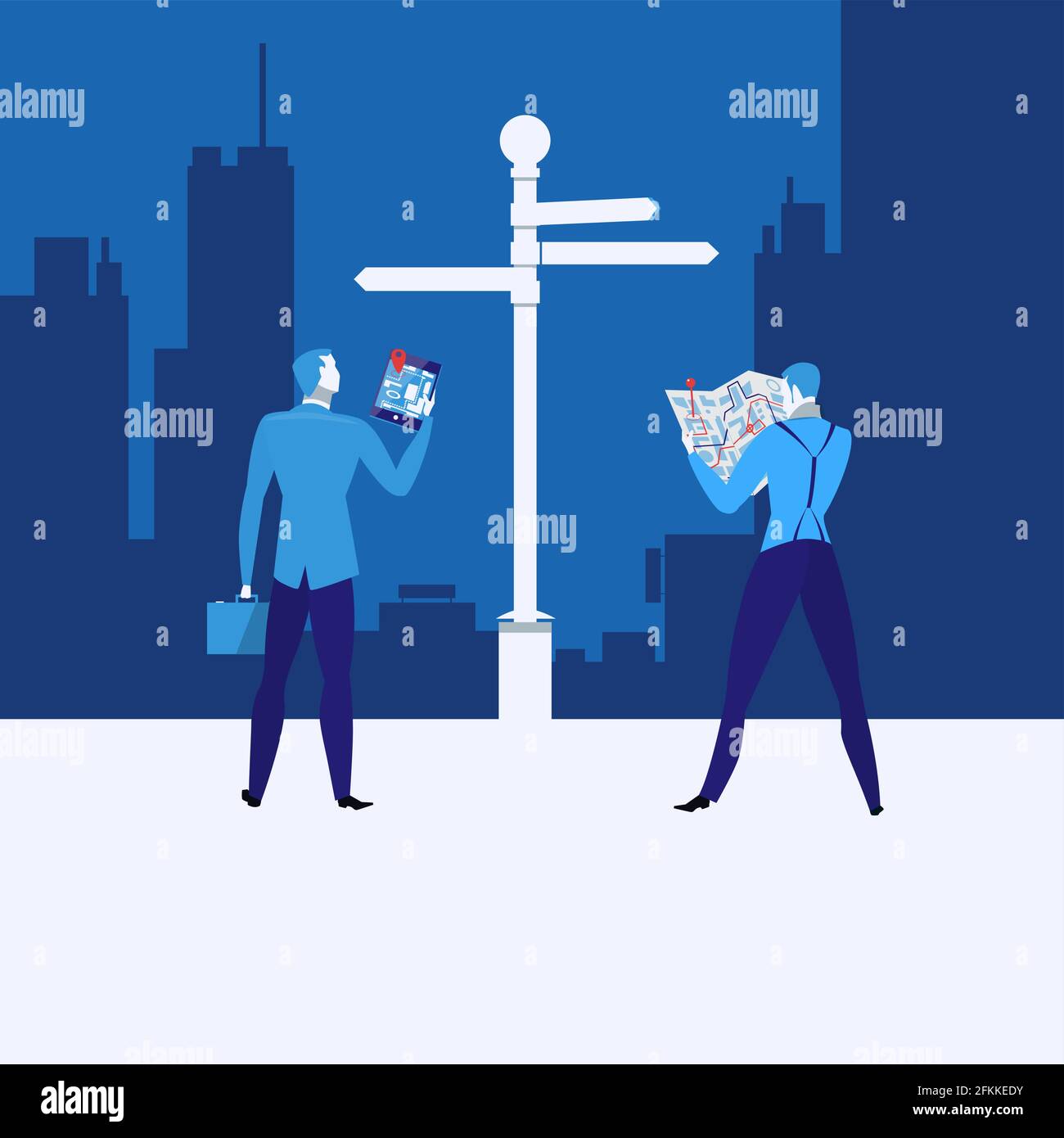 Business strategy concept vector illustration in flat style Stock ...