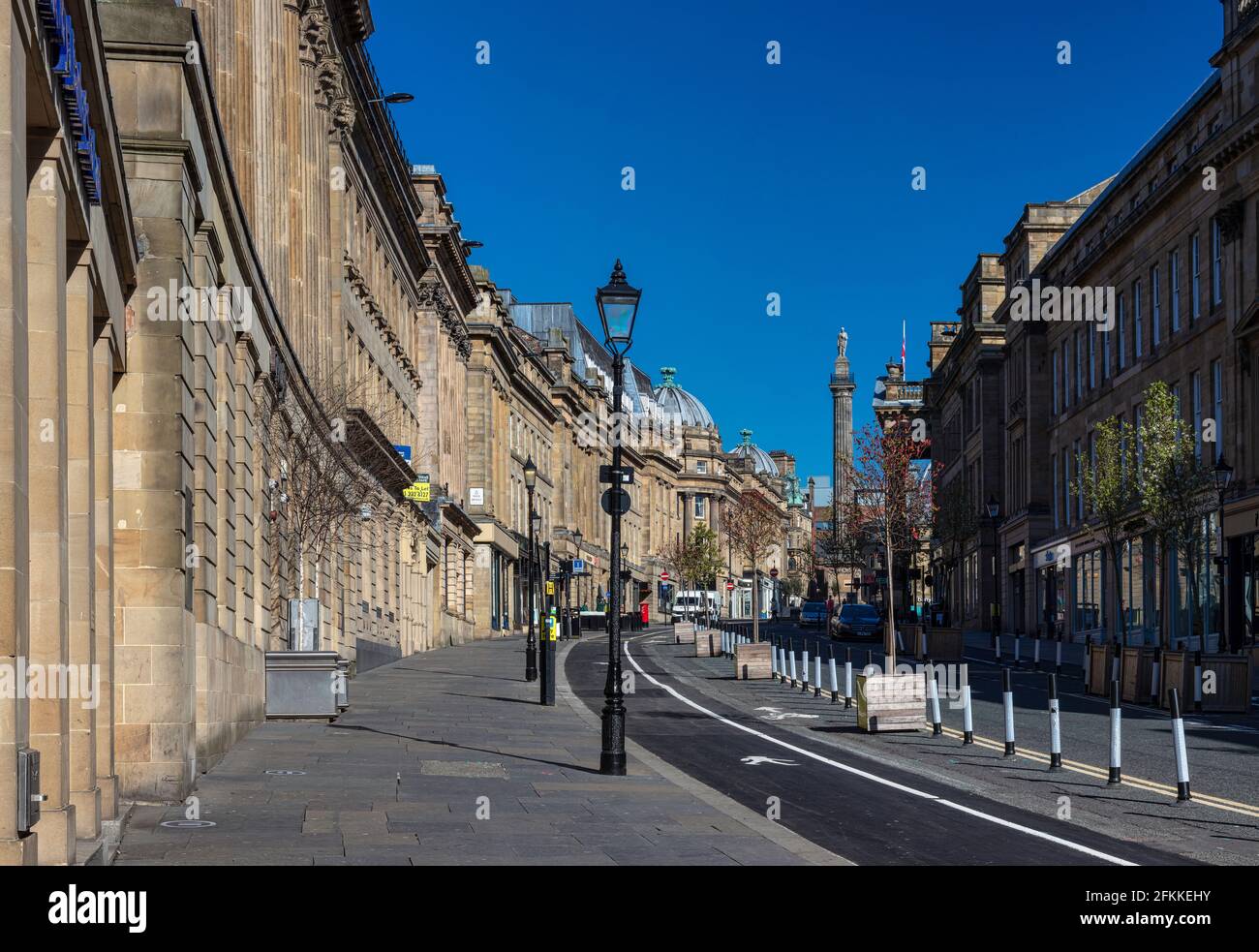 Daytime view looking along Grey Street, Newcastle upon Tyne, North East ...