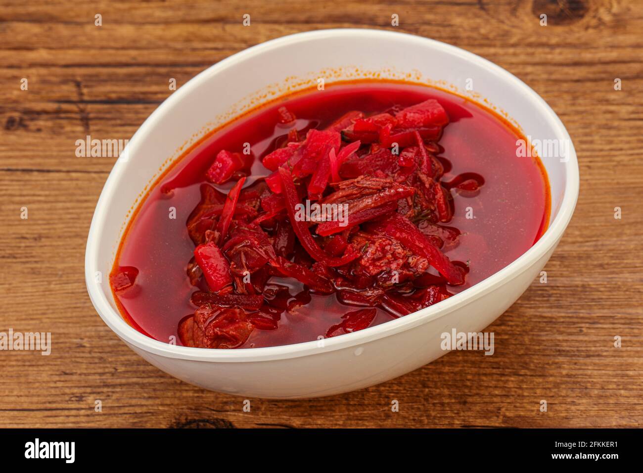 Russian traditional Borsch soup with cabbage and beef Stock Photo - Alamy