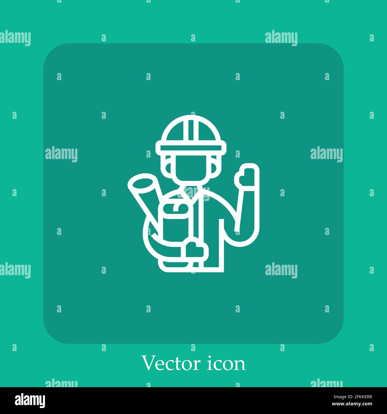 engineer vector icon linear icon.Line with Editable stroke Stock Vector ...