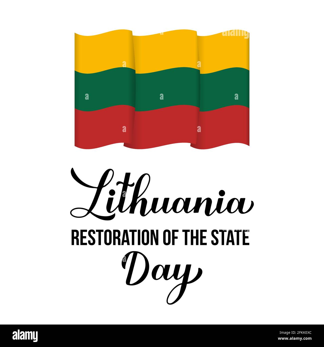 Lithuania Restoration of the State Day calligraphy hand lettering ...