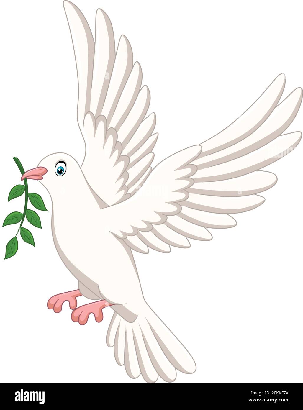 Beautiful flying Dove bird cartoon illustration Stock Vector Image ...