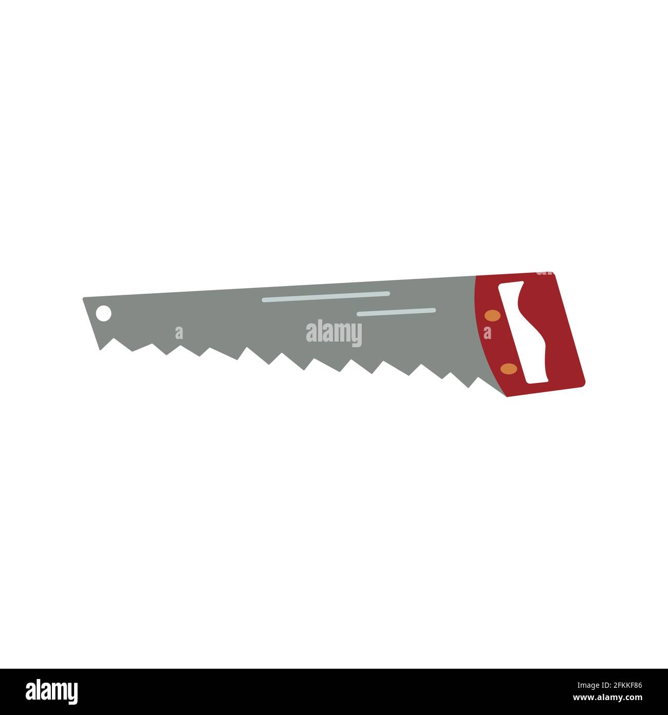 Hand saw. Sawmill tools for carpentry and woodworking. Colorful vector ...