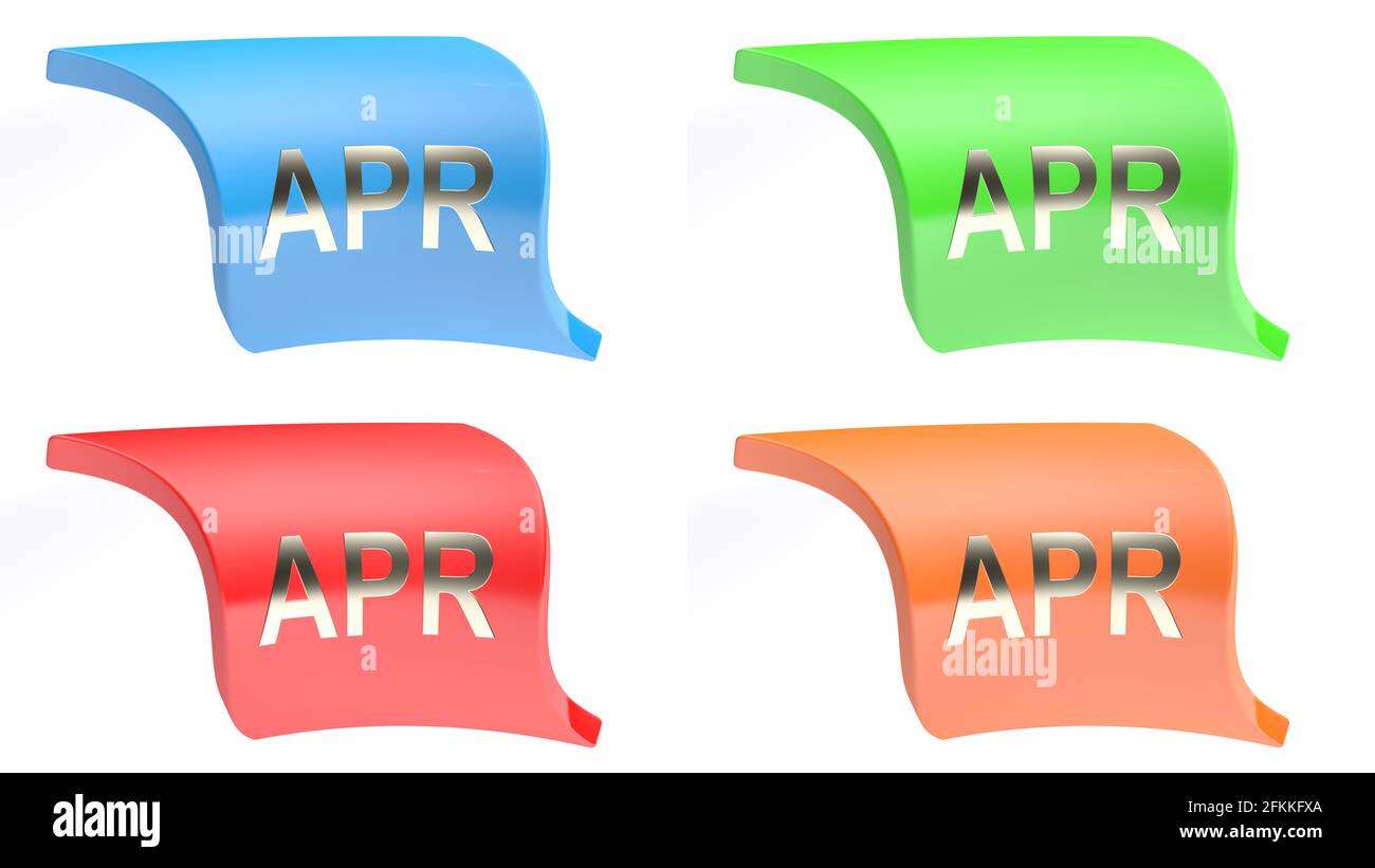 APR for APRIL colorful icon set - 3D rendering illustration Stock Photo ...