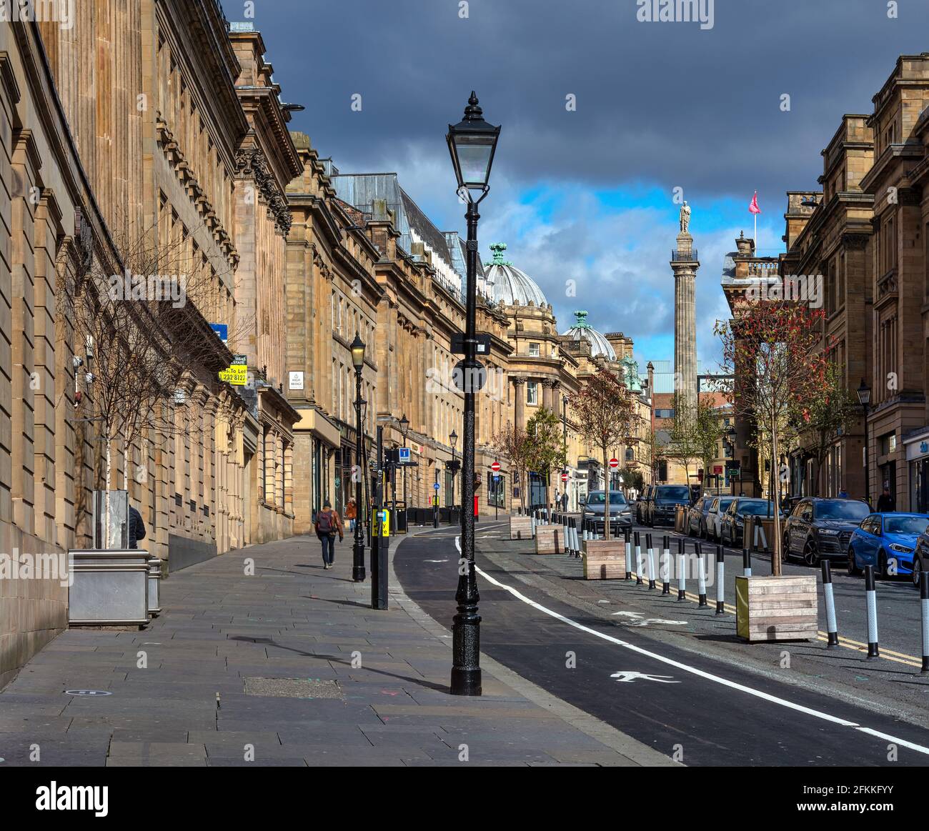 Daytime view looking along Grey Street, Newcastle upon Tyne, North East ...