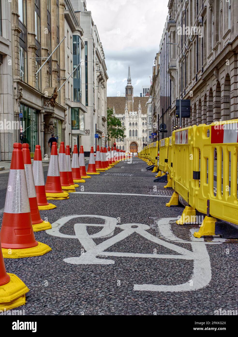 Plastic bollards bike lane hi-res stock photography and images - Alamy