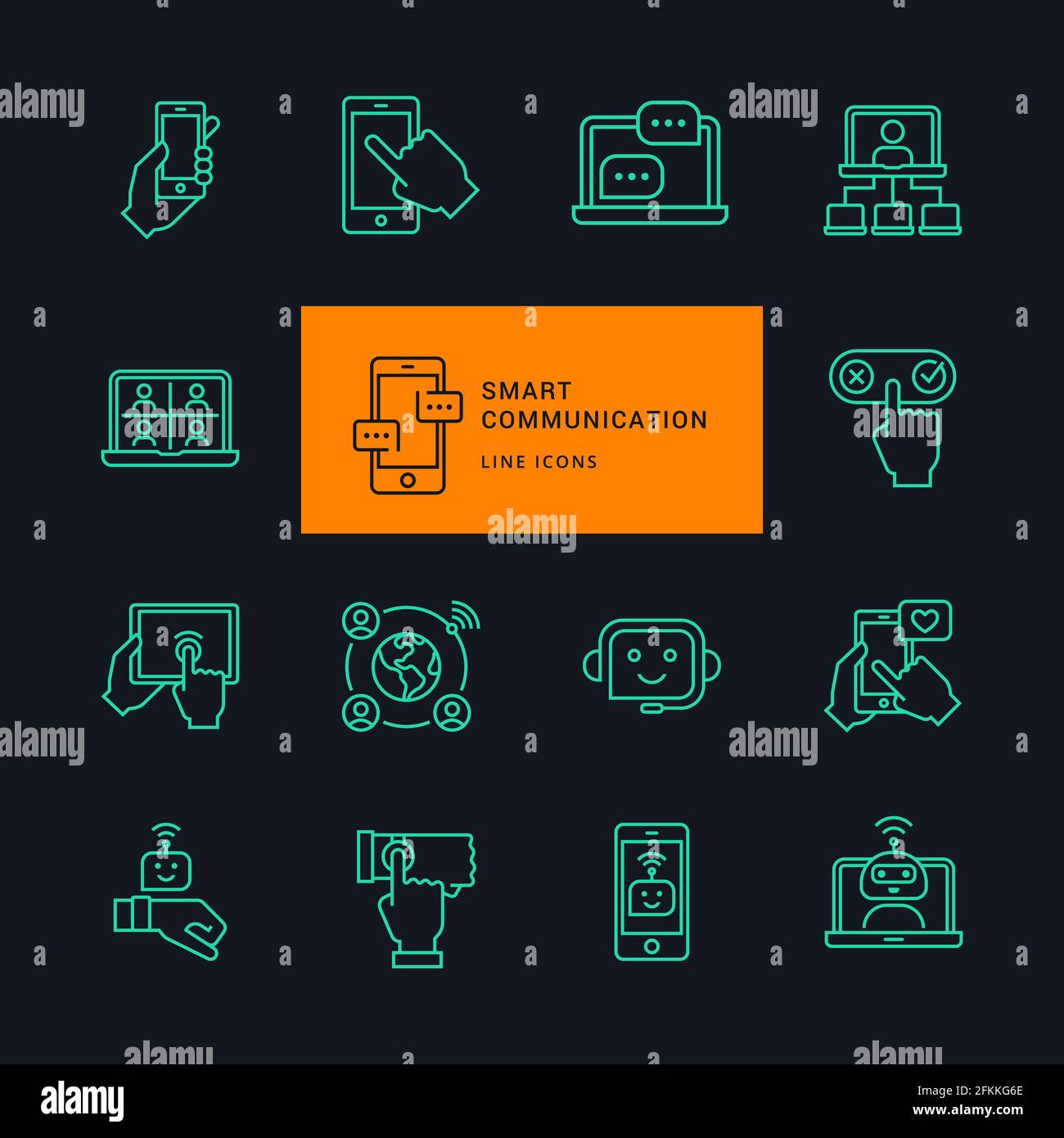 Communication smart technologies icons Stock Vector Image & Art - Alamy