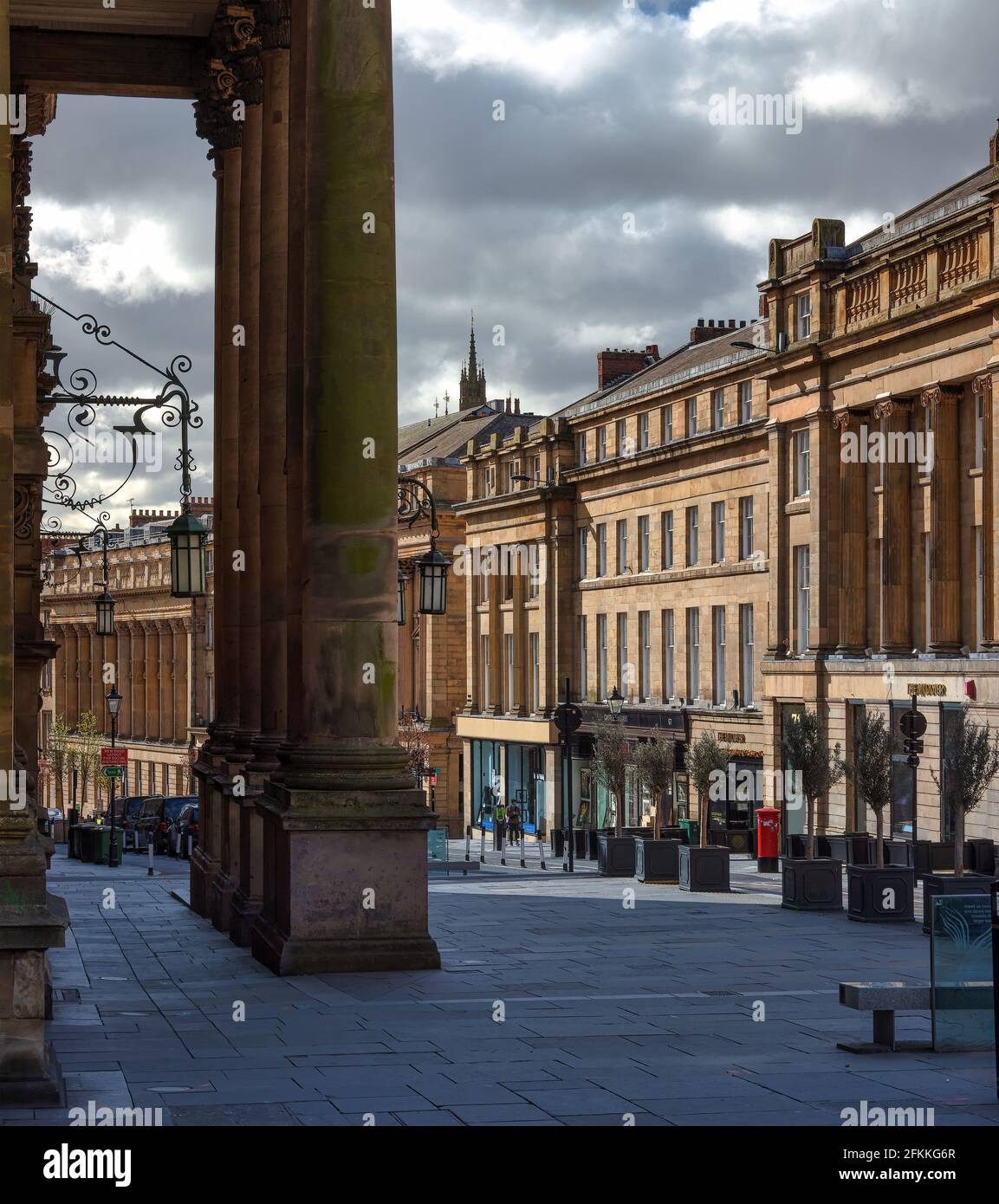 Daytime view looking along Grey Street, Newcastle upon Tyne, North East ...