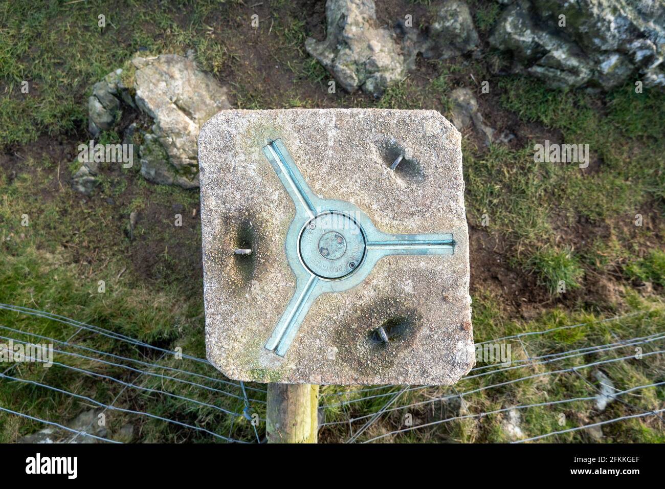 trig point at Brent Hill, South Brent Stock Photo - Alamy
