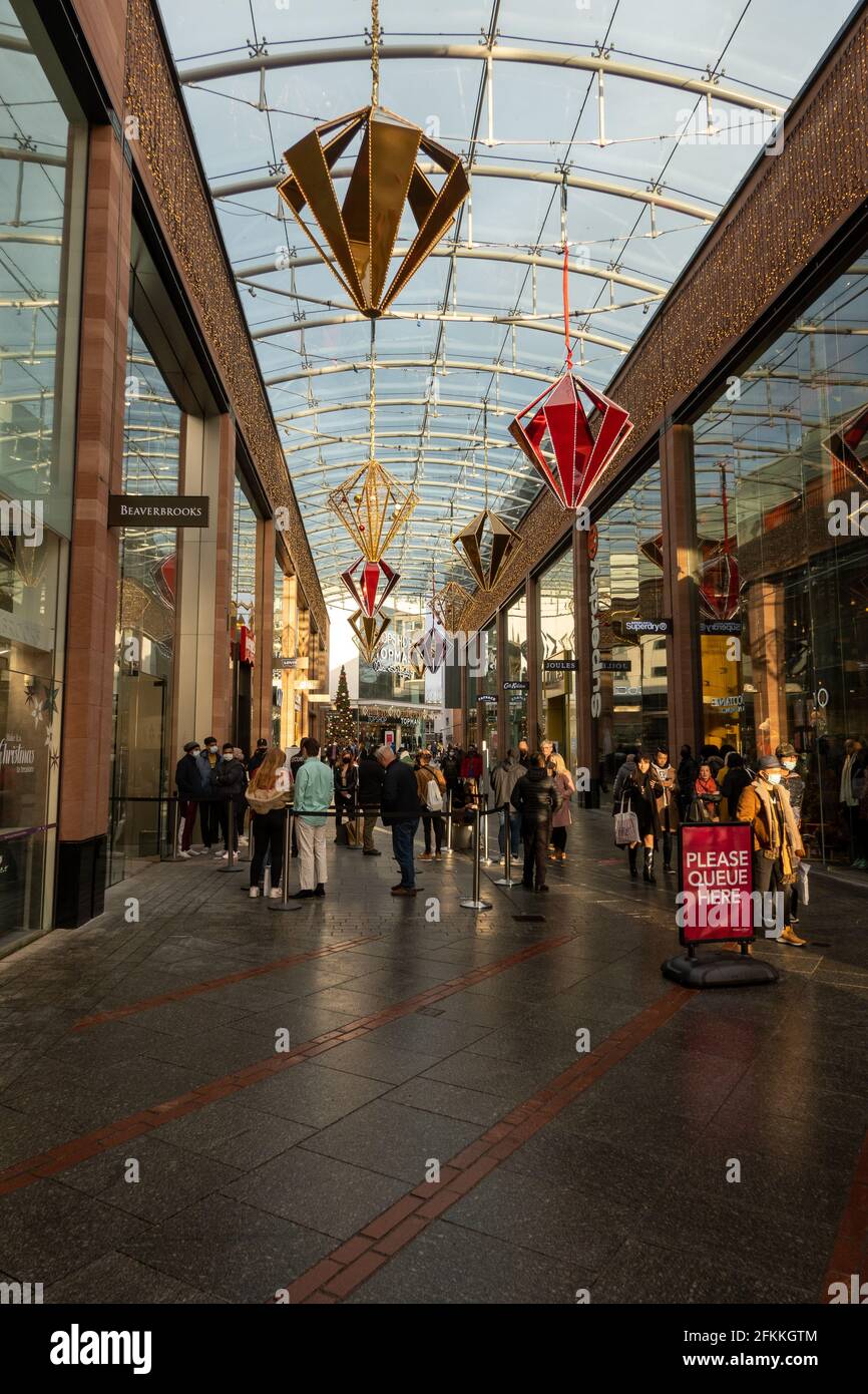 Christmas decorations at Princesshay Shopping centre, Exeter, UK Stock ...