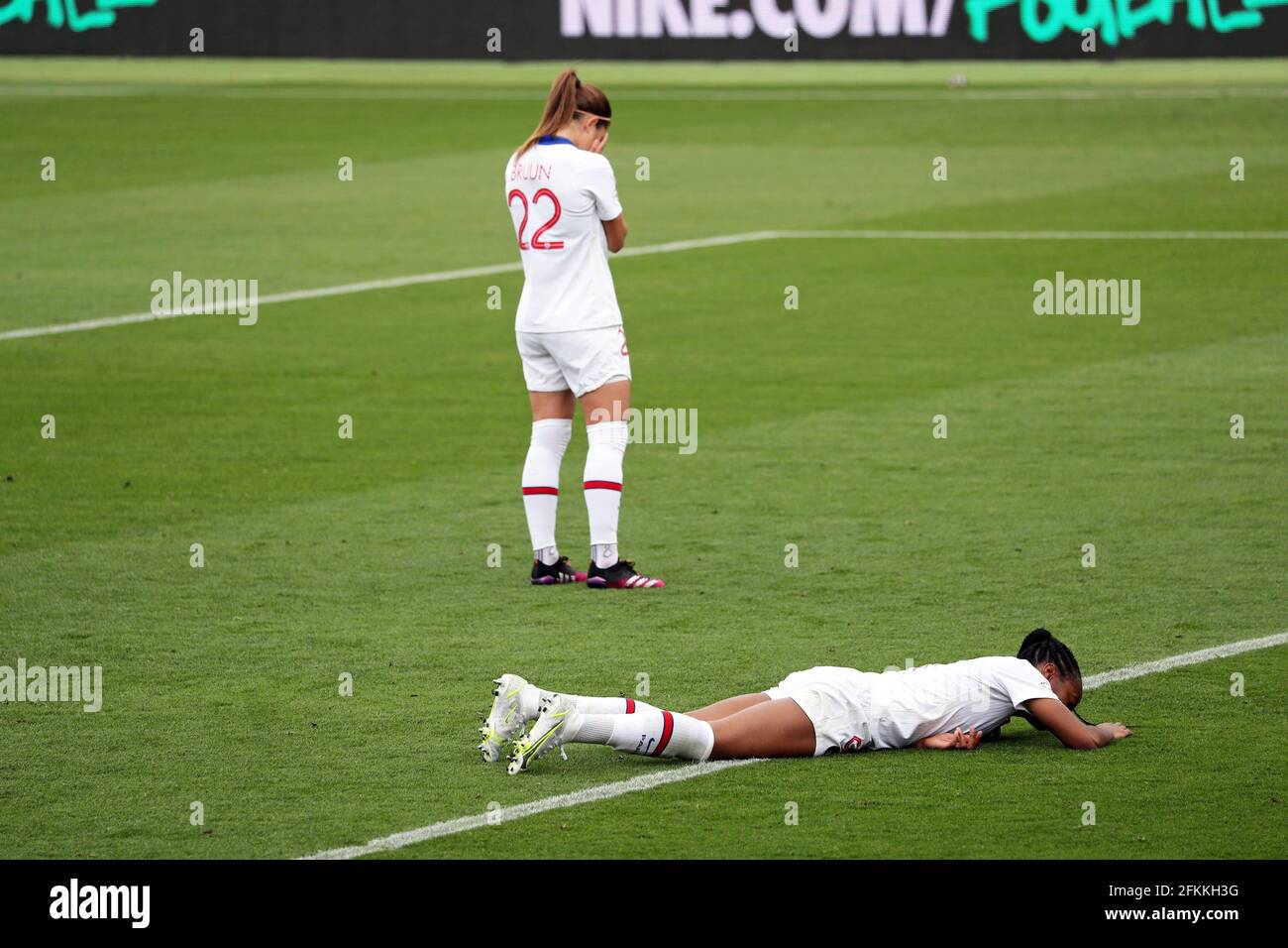 May 02, 2021, Barcelona, Catalonia, Spain: Disappointed PSG players at ...
