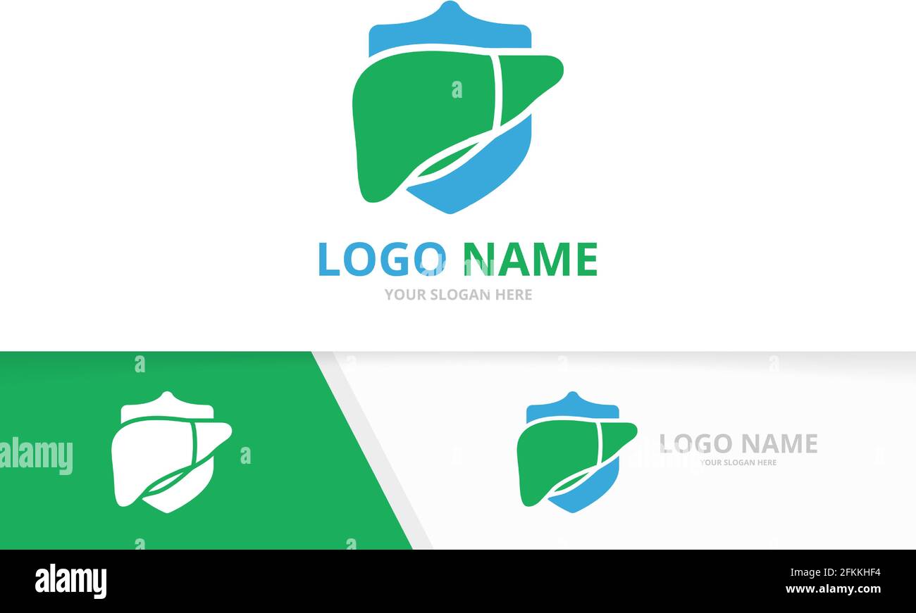 Liver and shield logo combination. Security organ and guard logotype ...