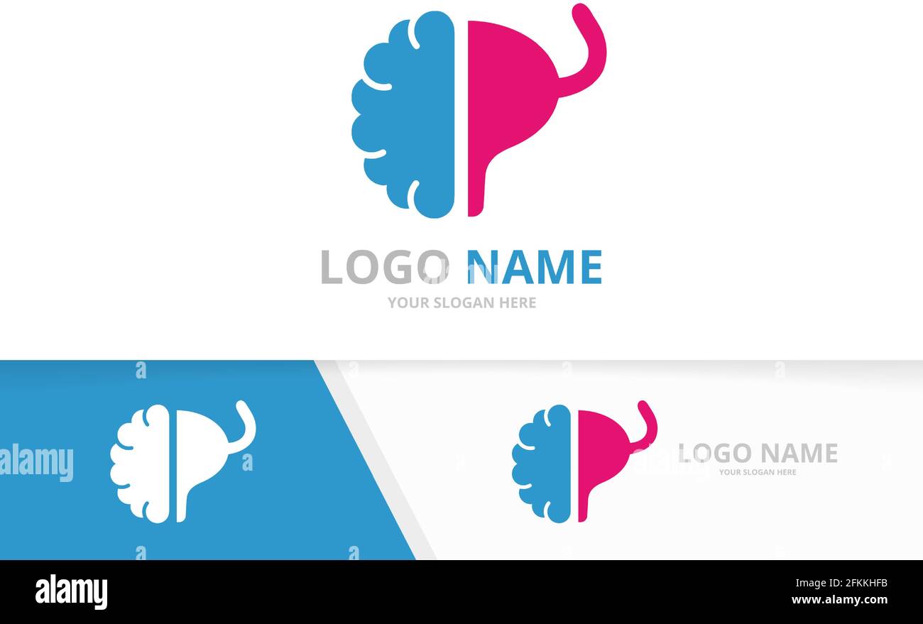 Vector bladder and brain logo combination. Urinary tract logotype ...