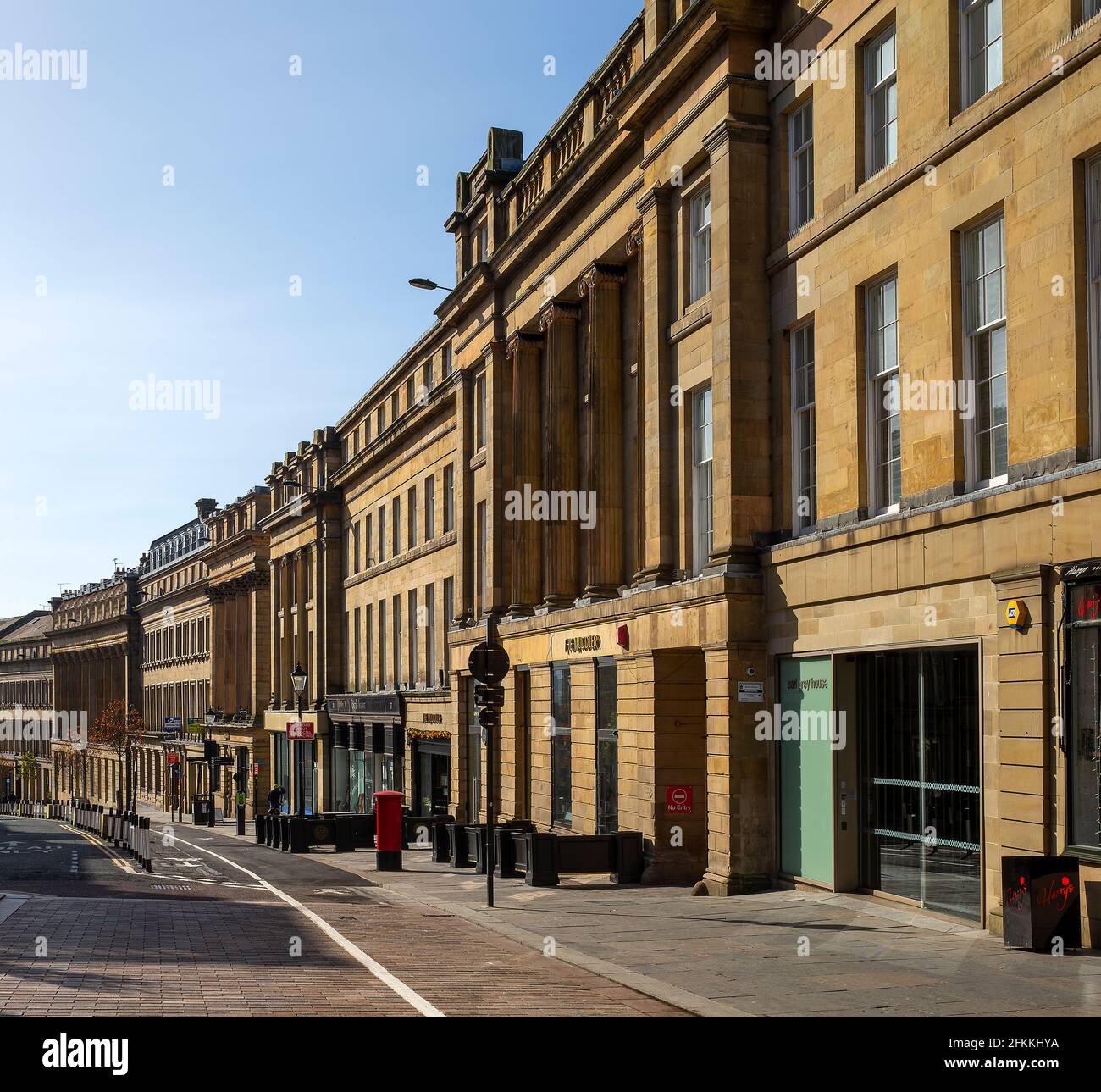 Daytime view looking along Grey Street, Newcastle upon Tyne, North East ...