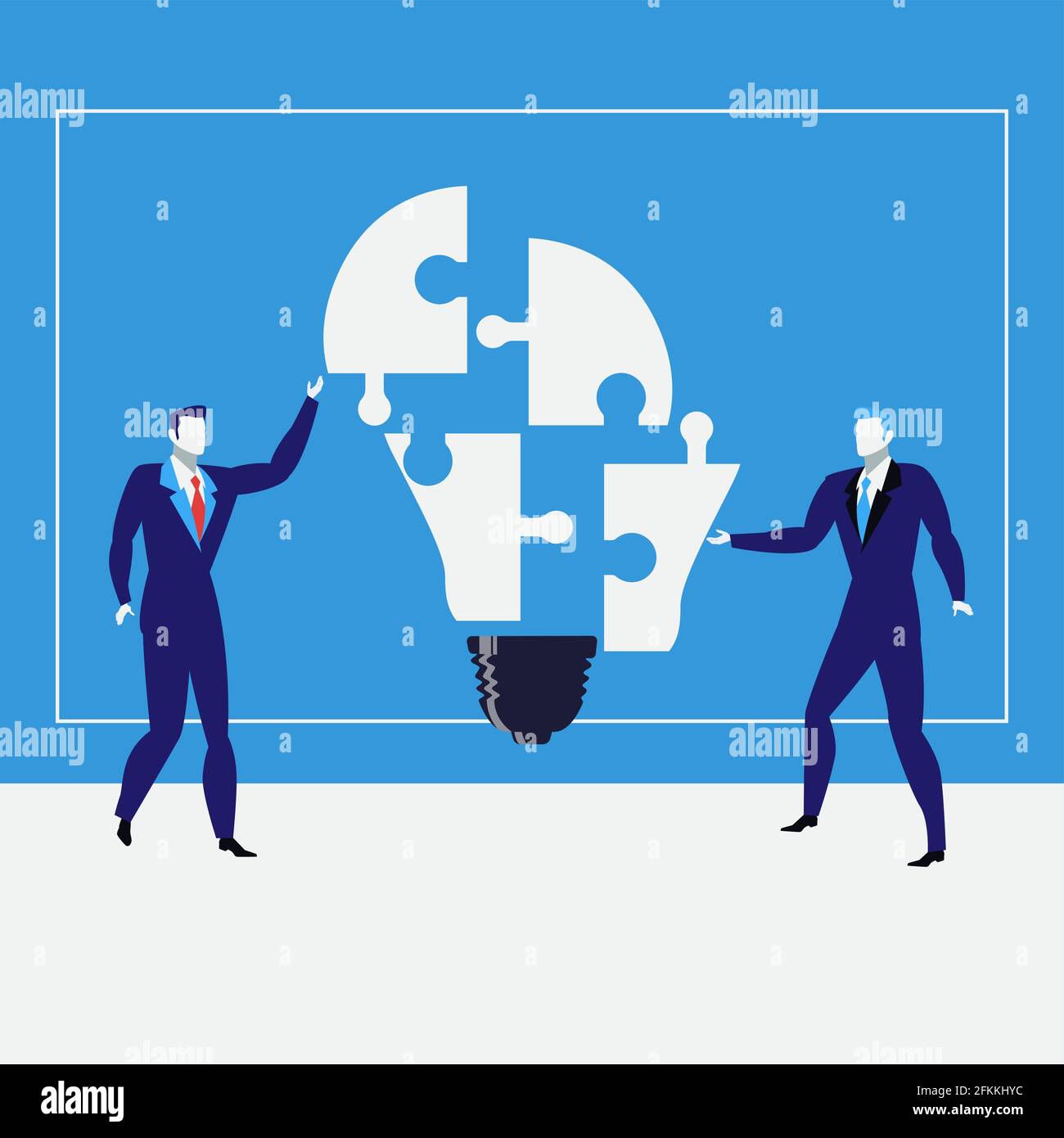 Businessmen creating ideas, vector illustration Stock Vector Image ...