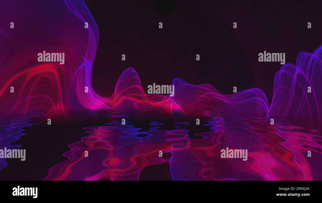 Abstract Digital Wave And Smoke Flow Stock Photo - Alamy