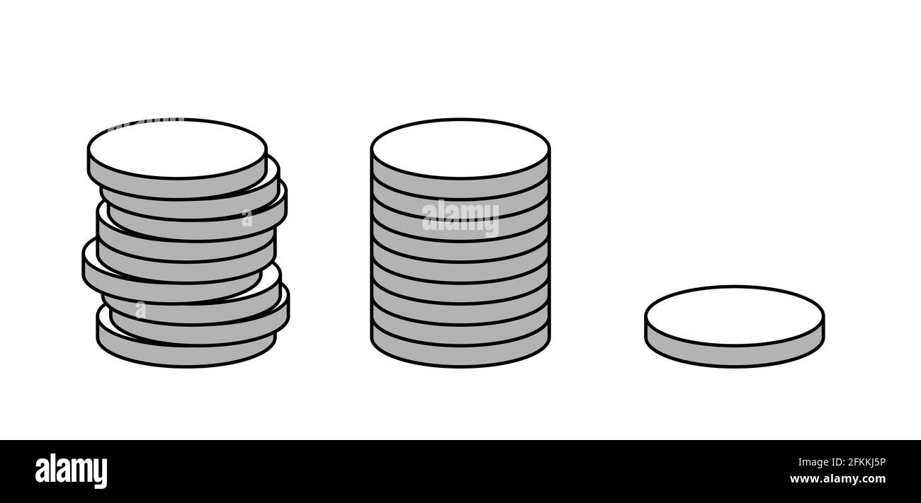 Gold Coin Money or Cryptocurrency Token Icon Set. Vector Image Stock ...