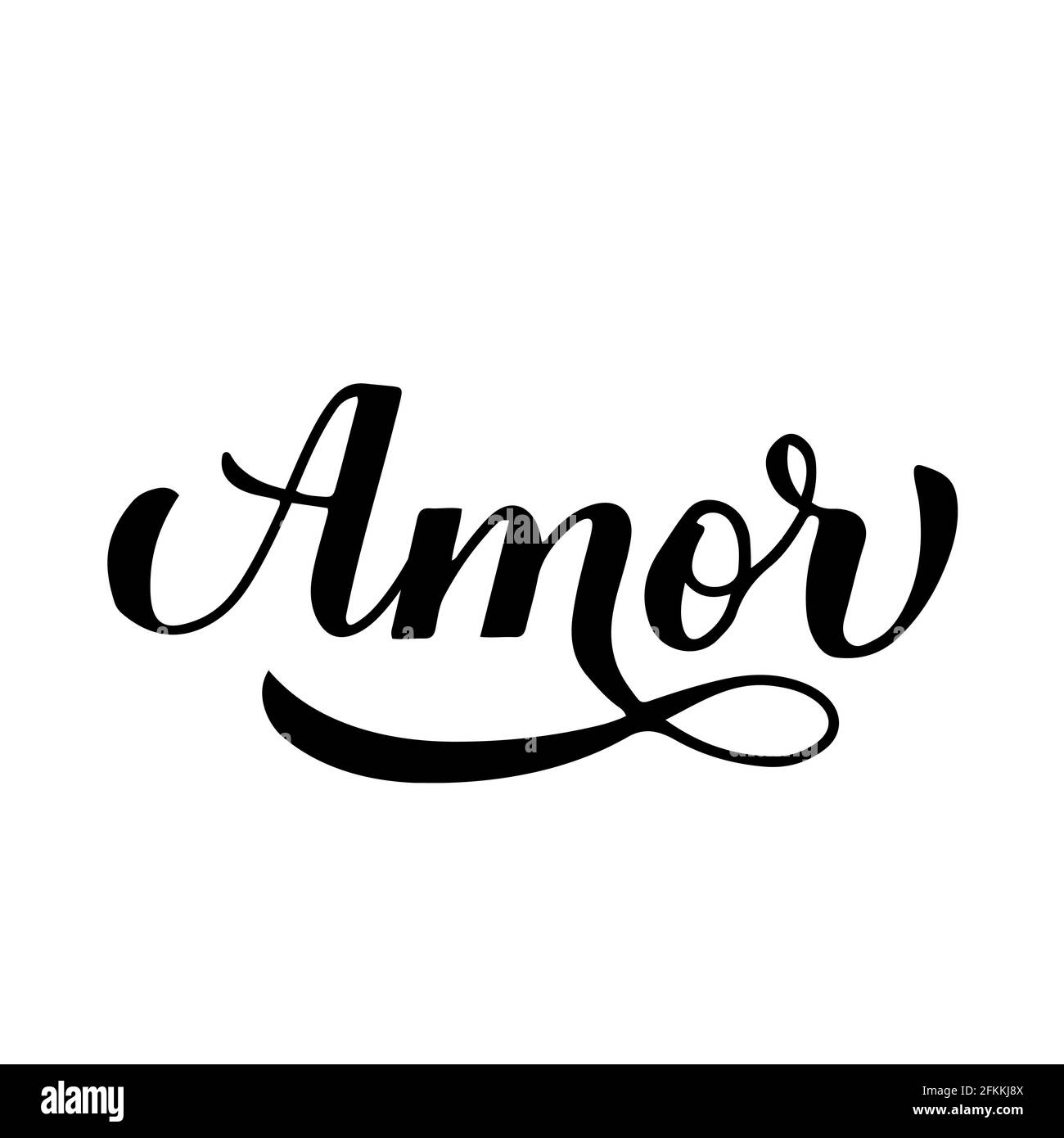 Amor calligraphy hand lettering. Love inscription in Spanish ...