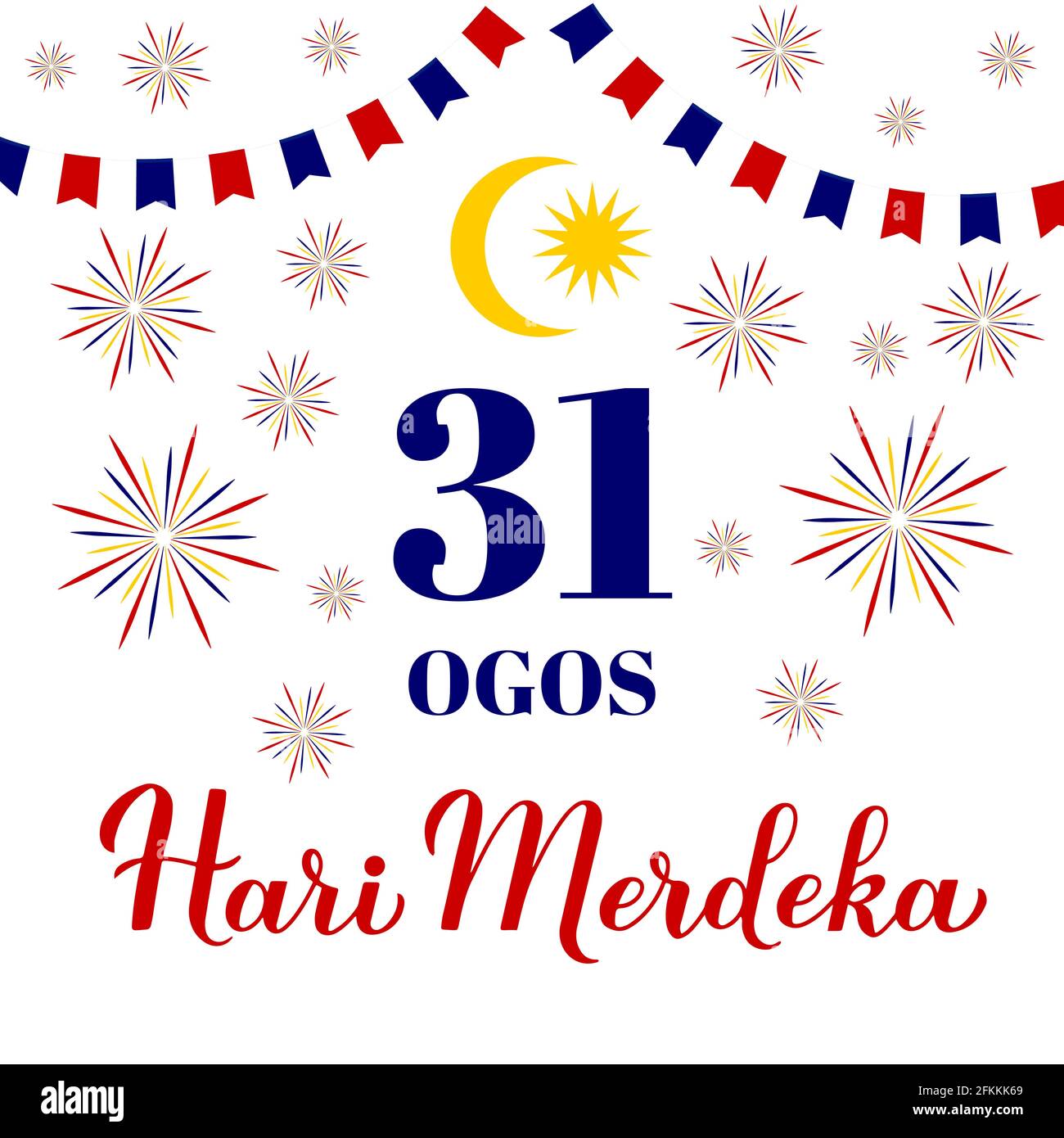 Hari Merdeka - Independence Day August 31 lettering in Malaysian ...