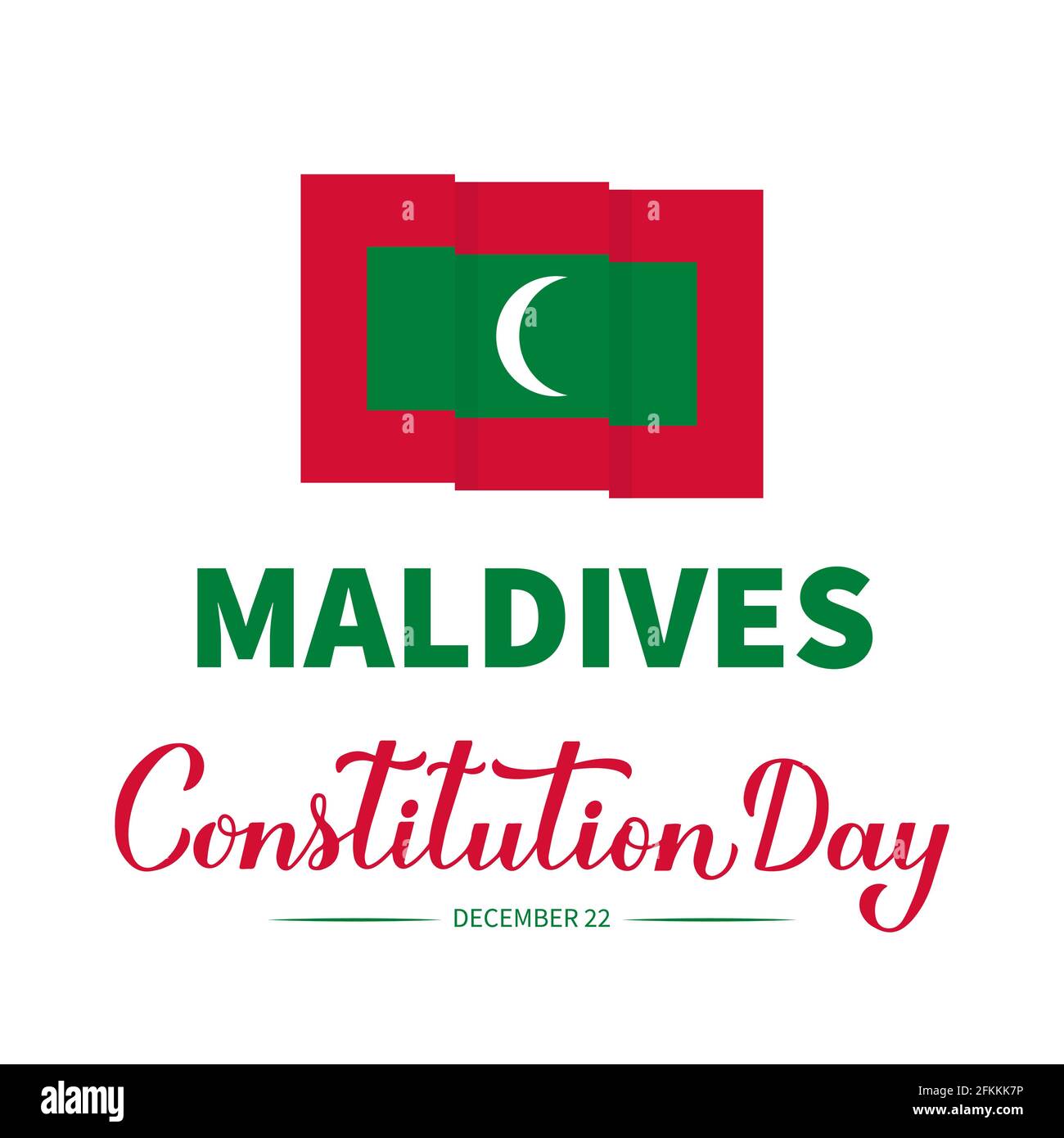 Maldives Constitution Day calligraphy hand lettering. Holiday ...