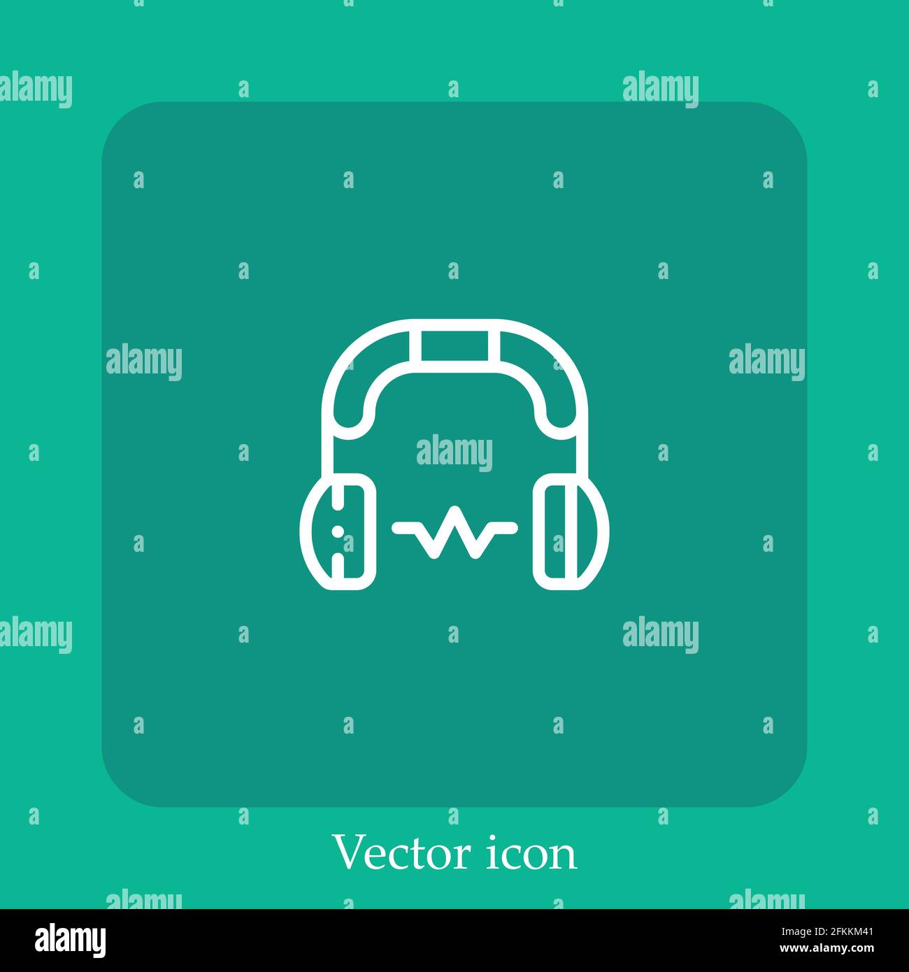 ear protection vector icon linear icon.Line with Editable stroke Stock ...