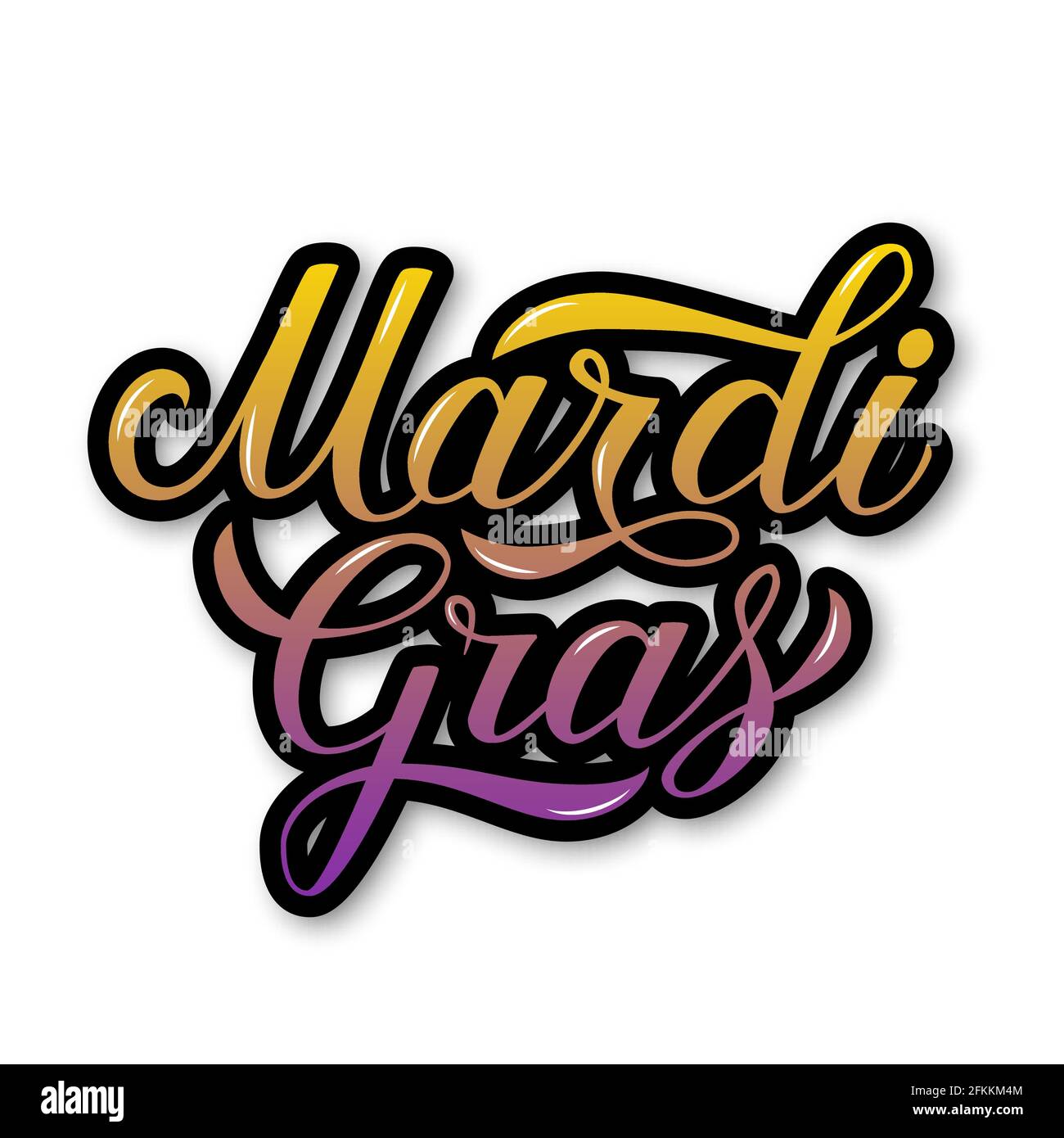 Mardi Gras calligraphic hand writing. Fat or Shrove Tuesday sign with ...