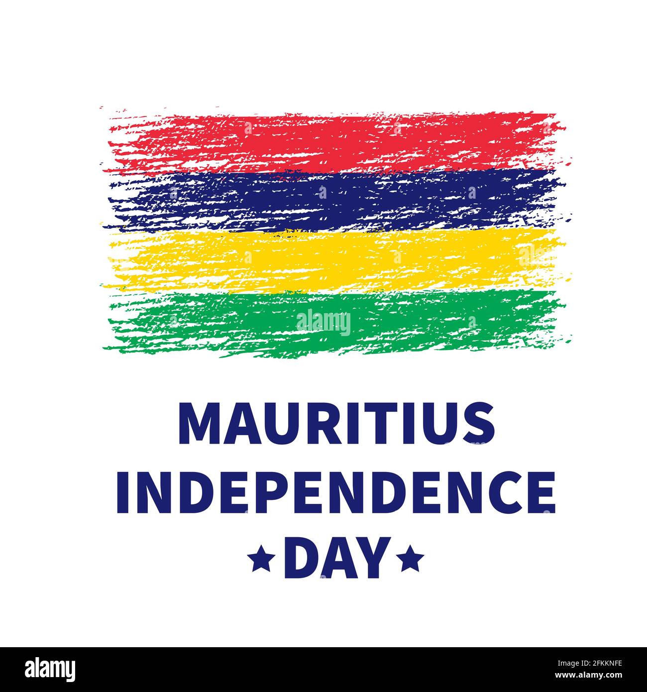 Mauritius Independence Day lettering with grunge flag. Holiday ...