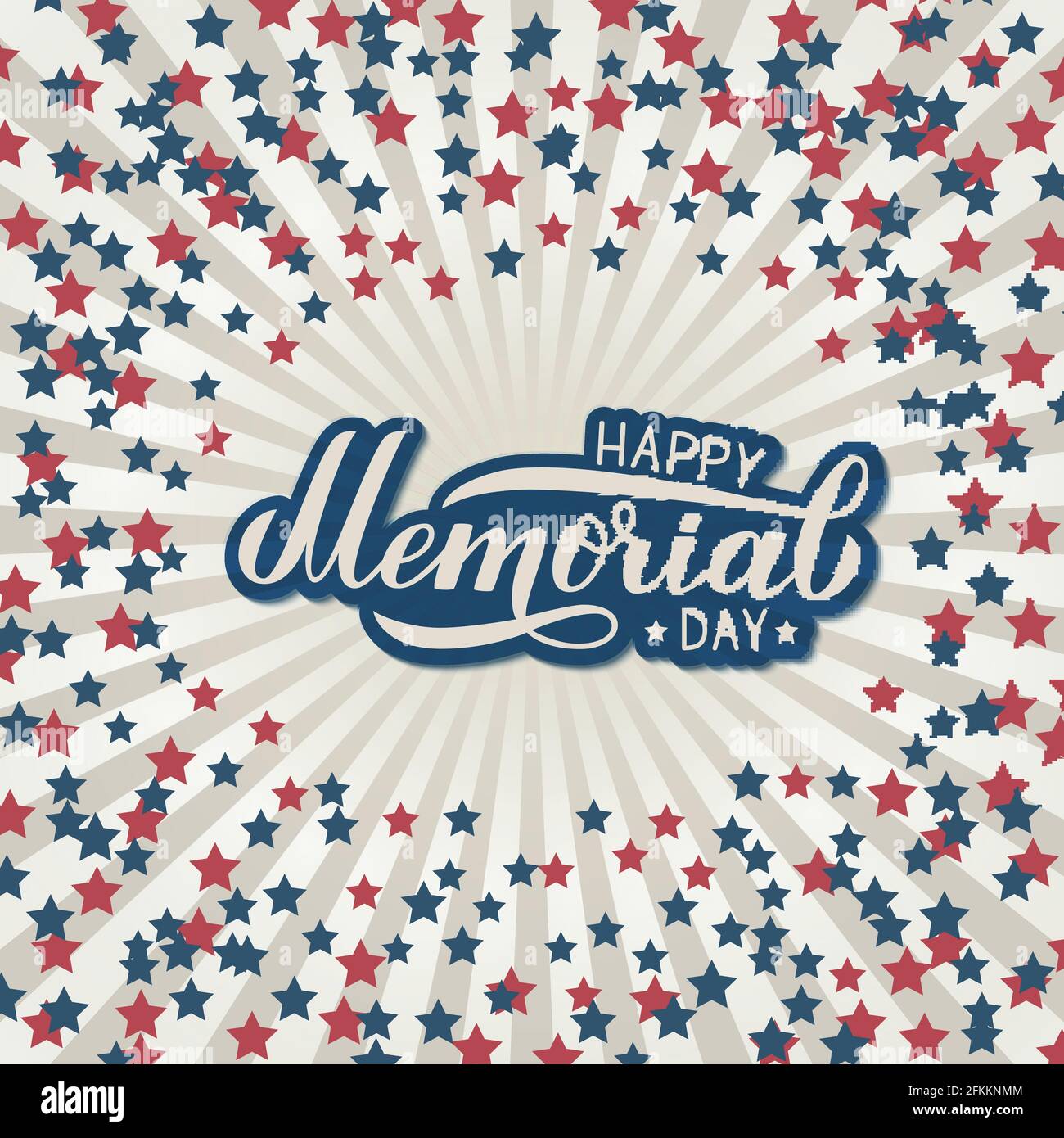 Happy Memorial Day calligraphy lettering. American retro patriotic ...