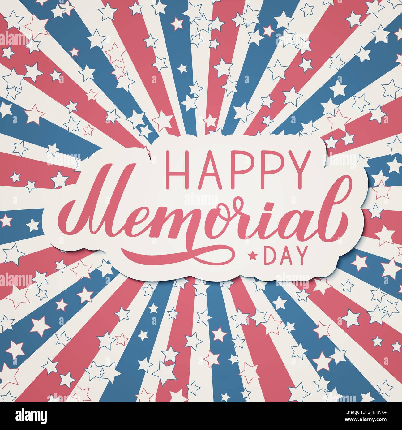Happy Memorial Day calligraphy lettering. American retro patriotic ...